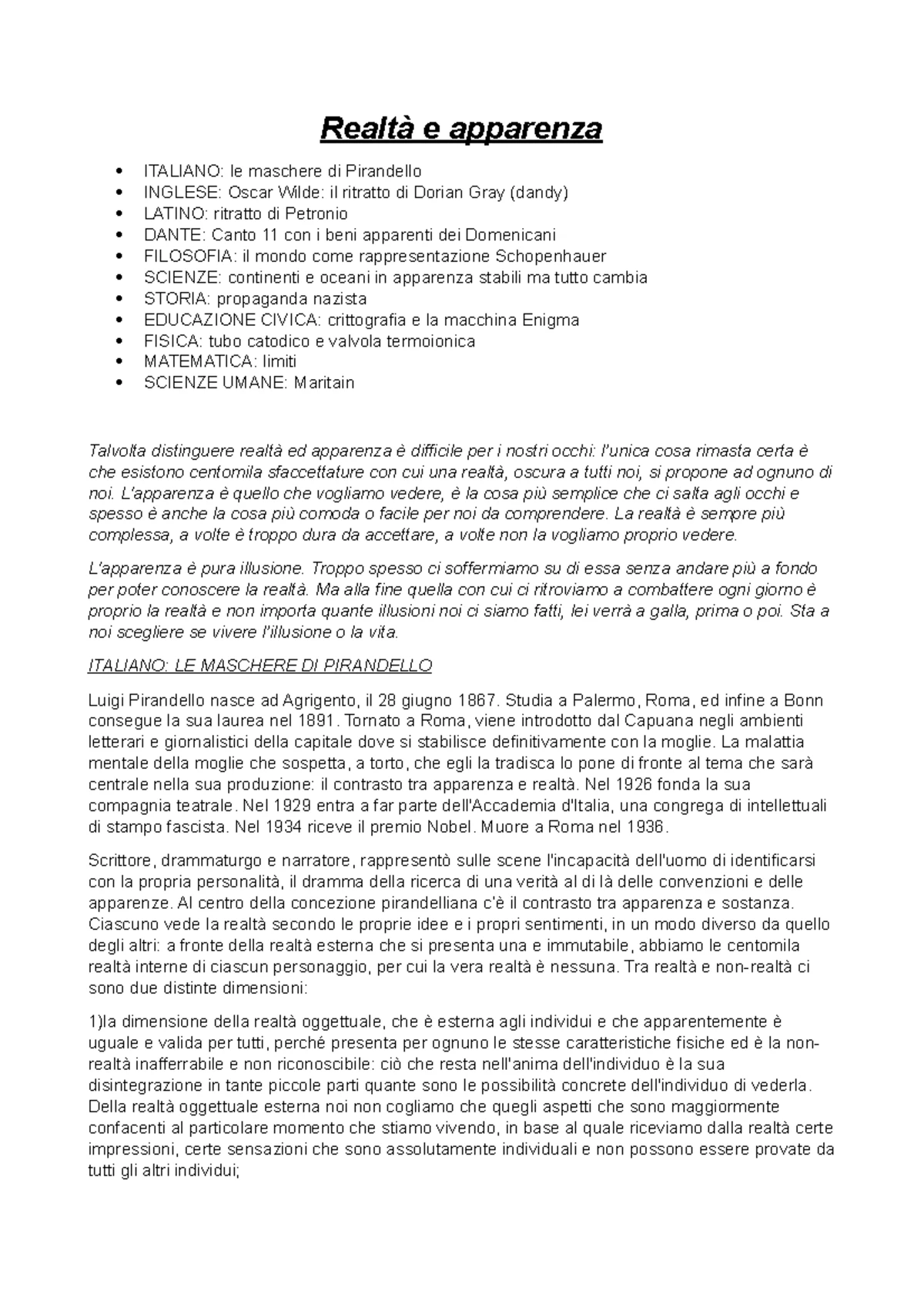 Collegamenti Interdisciplinari: Rapporto Intellettuale e Potere per ...