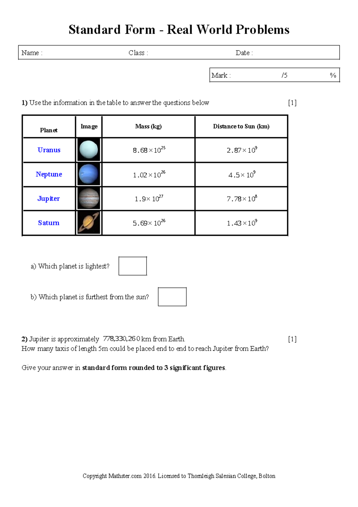 Standard Form Real World Problems - Math 3 - Studocu