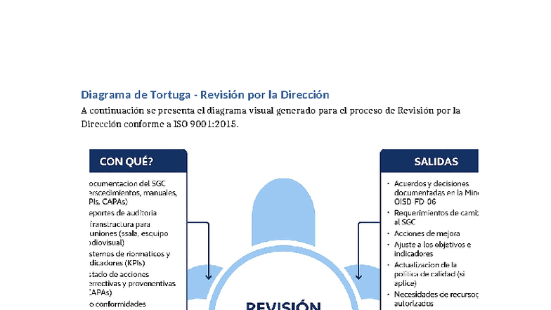 Diagrama Tortuga Revisión por la Dirección - procesos primarios de ...