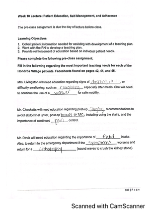 NUR 163 Week 5 Pre-Class Assignment - 163 Week 5 Pre-Class Student ...