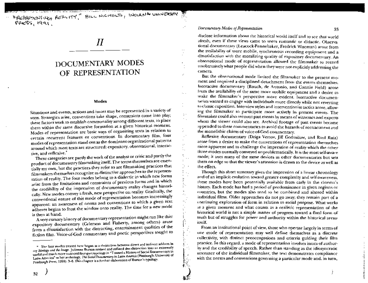 Documentary Modes of Representation Review - Insights & Analysis (1991 ...