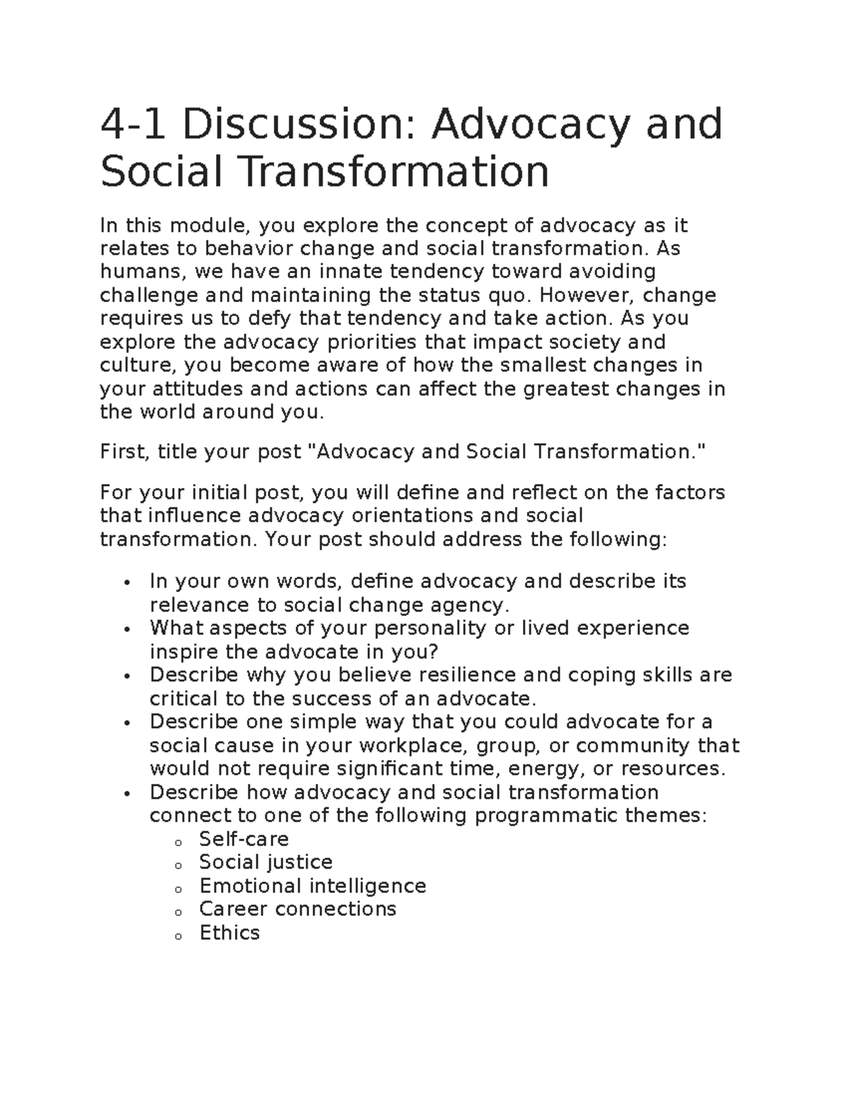 4-1 Advocacy and Social Transformation: Exploring Change and Impact ...