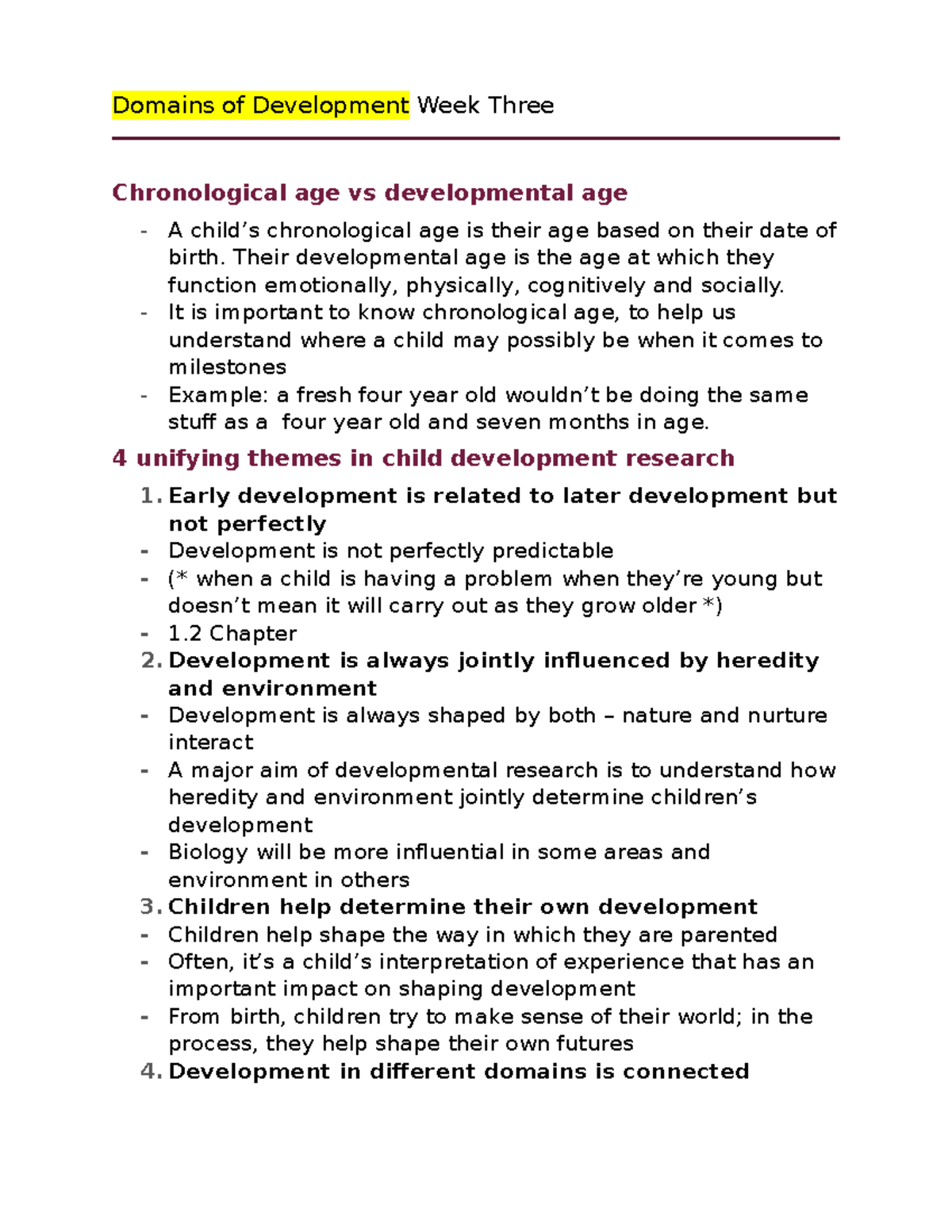 Domains of Development Week Three - Domains of Development Week Three ...