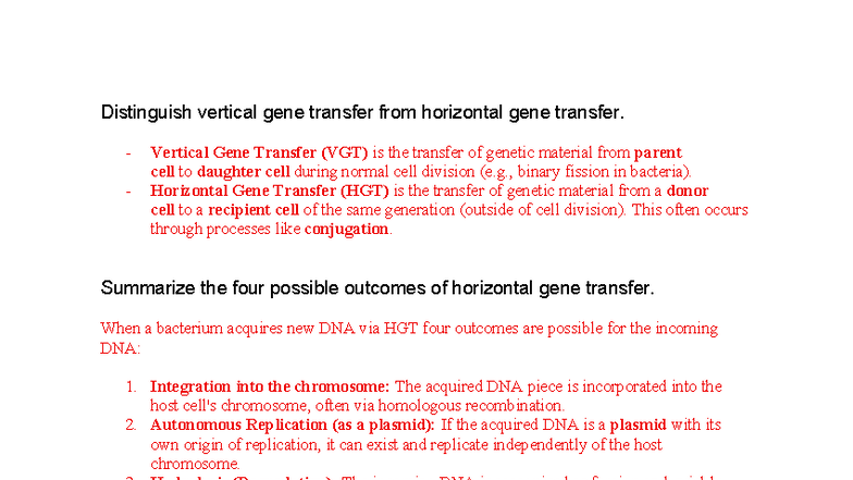 Mobile Genetic Elements (MGEs): Mechanisms & Evolutionary Impact - Studocu