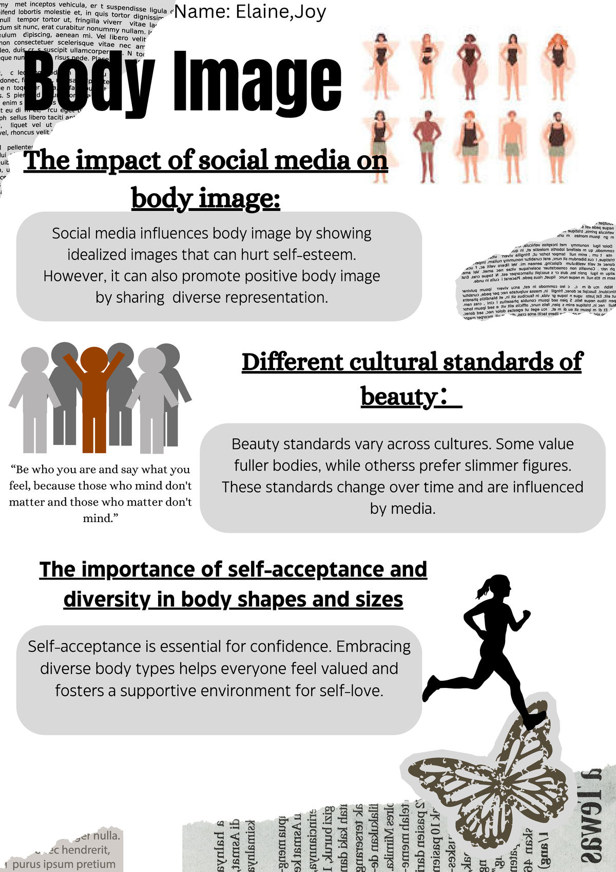 Body Image and Social Media: Impact on Self-Esteem and Diversity - Studocu
