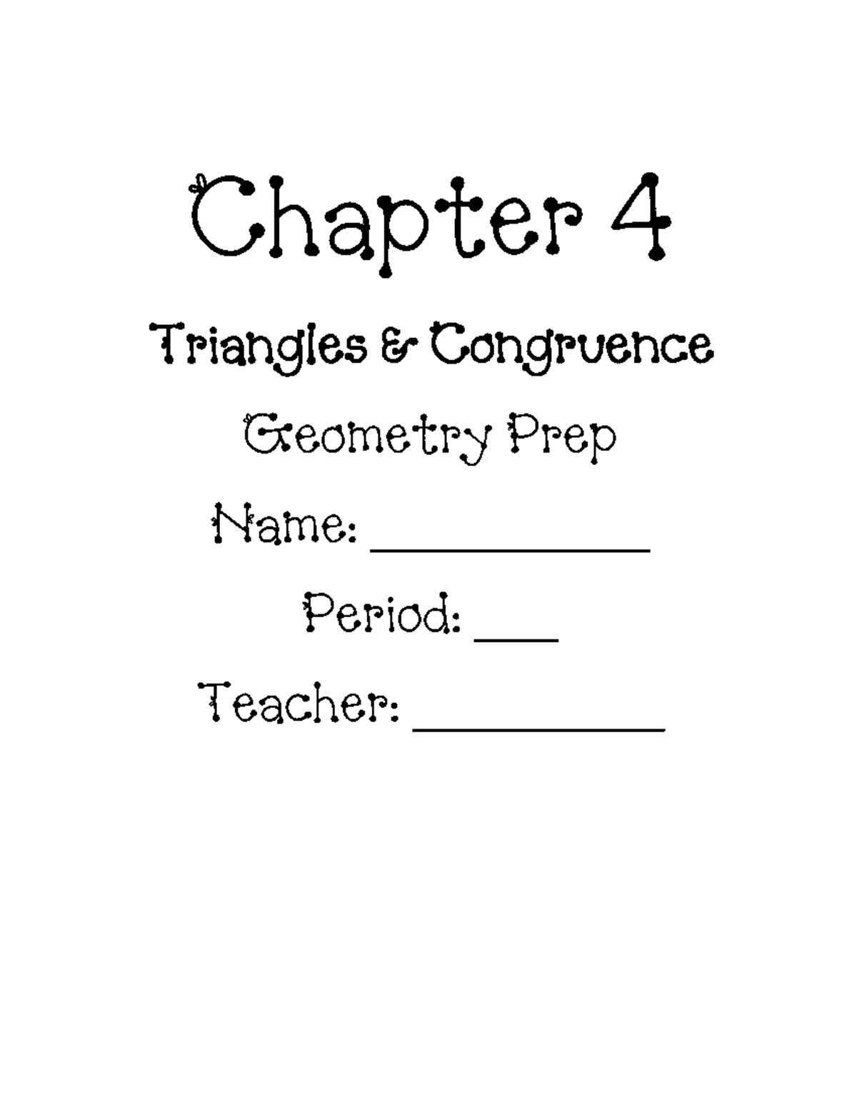 Chapter 4: Triangles and Congruence Study Guide (Geometry Prep) - Studocu
