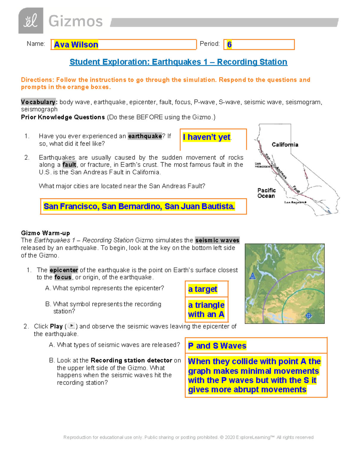 Day 76 Earthquakes 1 Gizmo Student Exploration Guide - Studocu