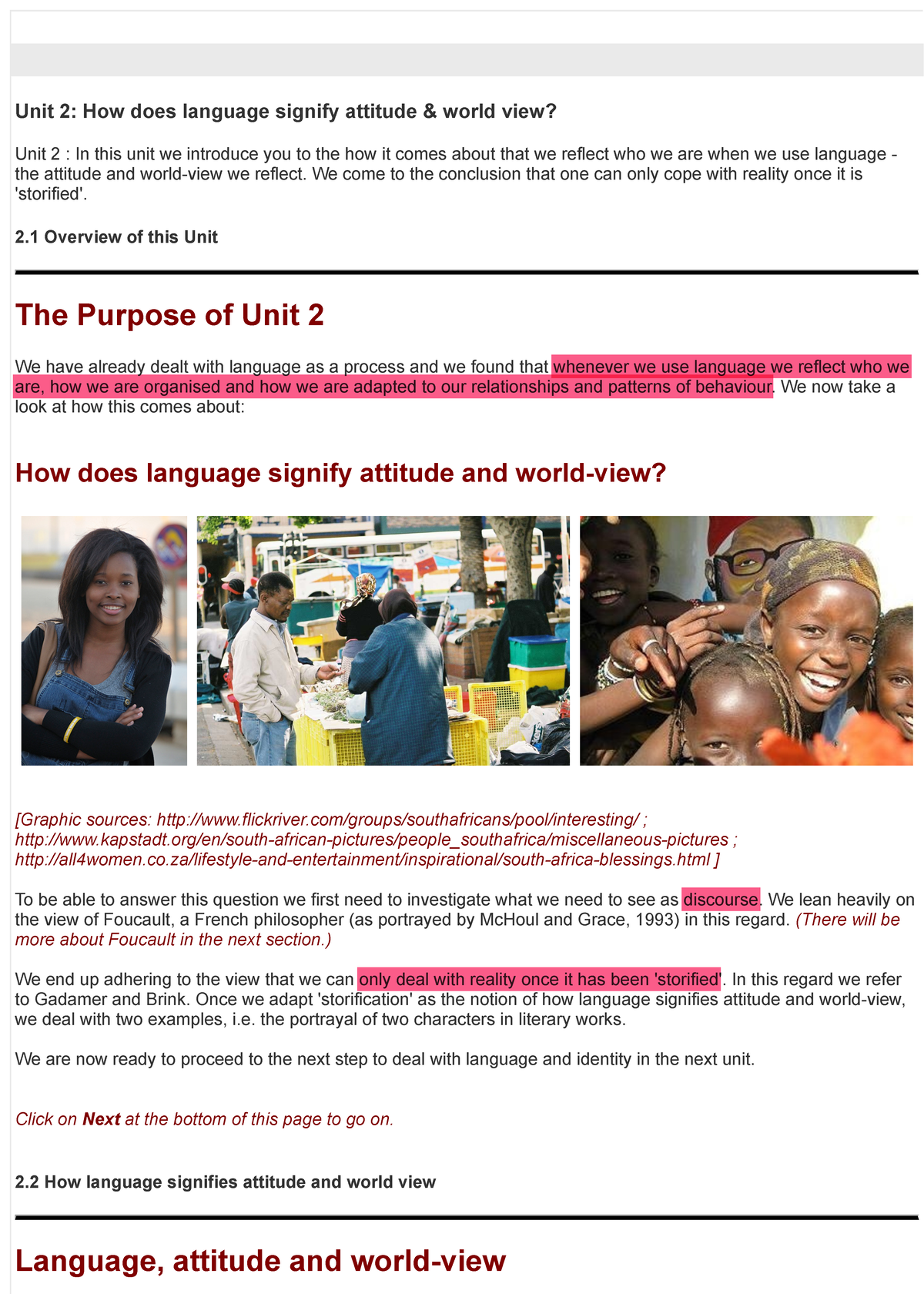 Unit 2 - Study Unit 2 Language Through An African Lens. - Unit 2: How ...