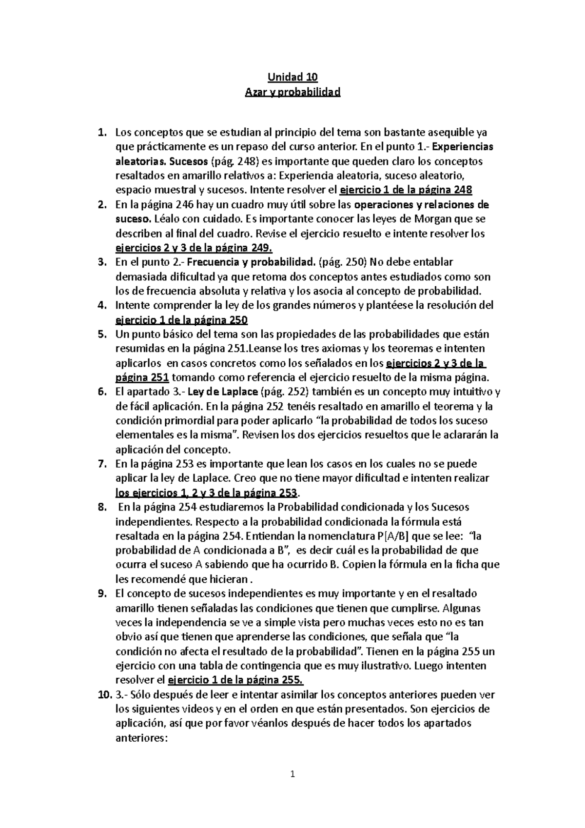 Unidad 10 Azar y probabilidad - Unidad 10 Azar y probabilidad Los ...