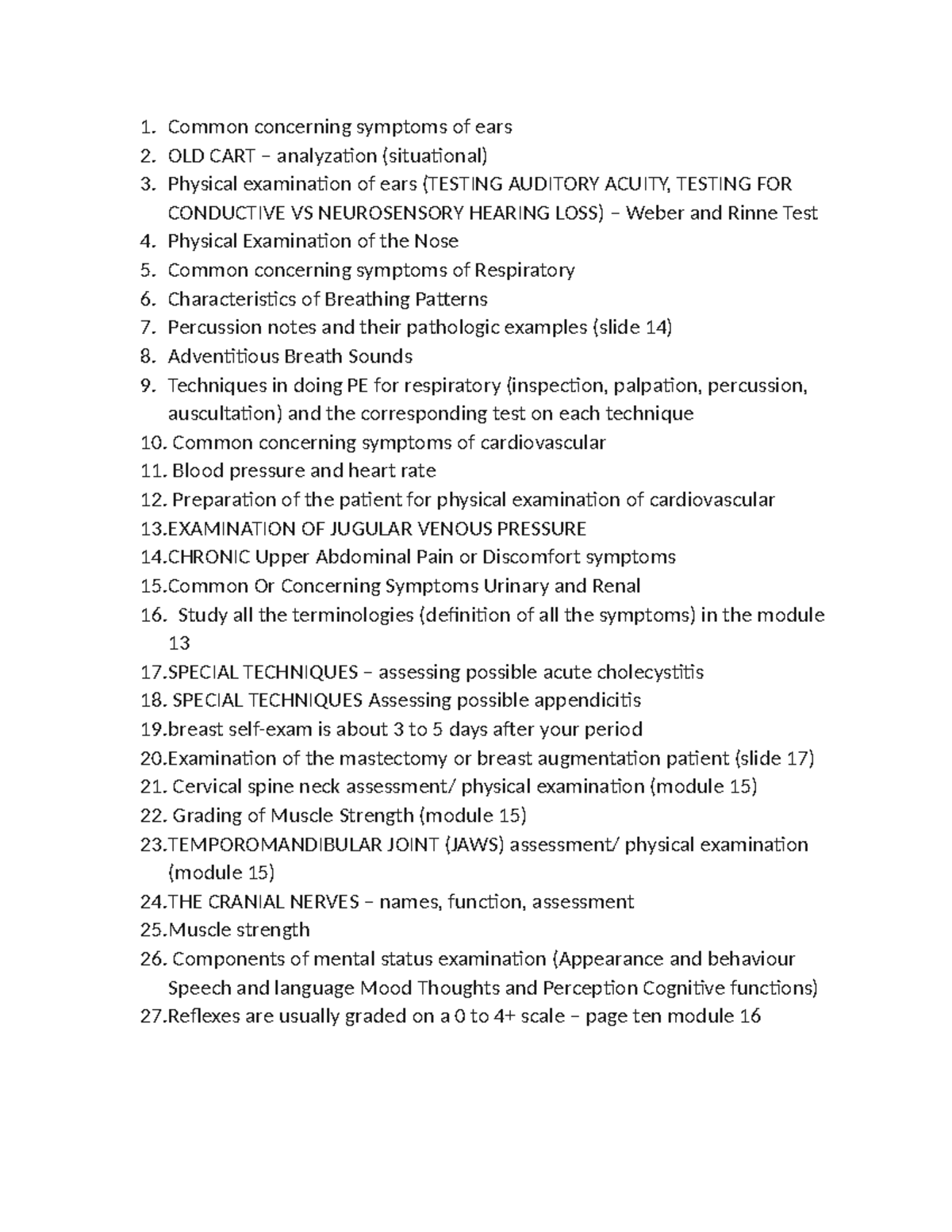 HA-RLE-REF - Lecture Notes on Physical Examination Techniques - Studocu