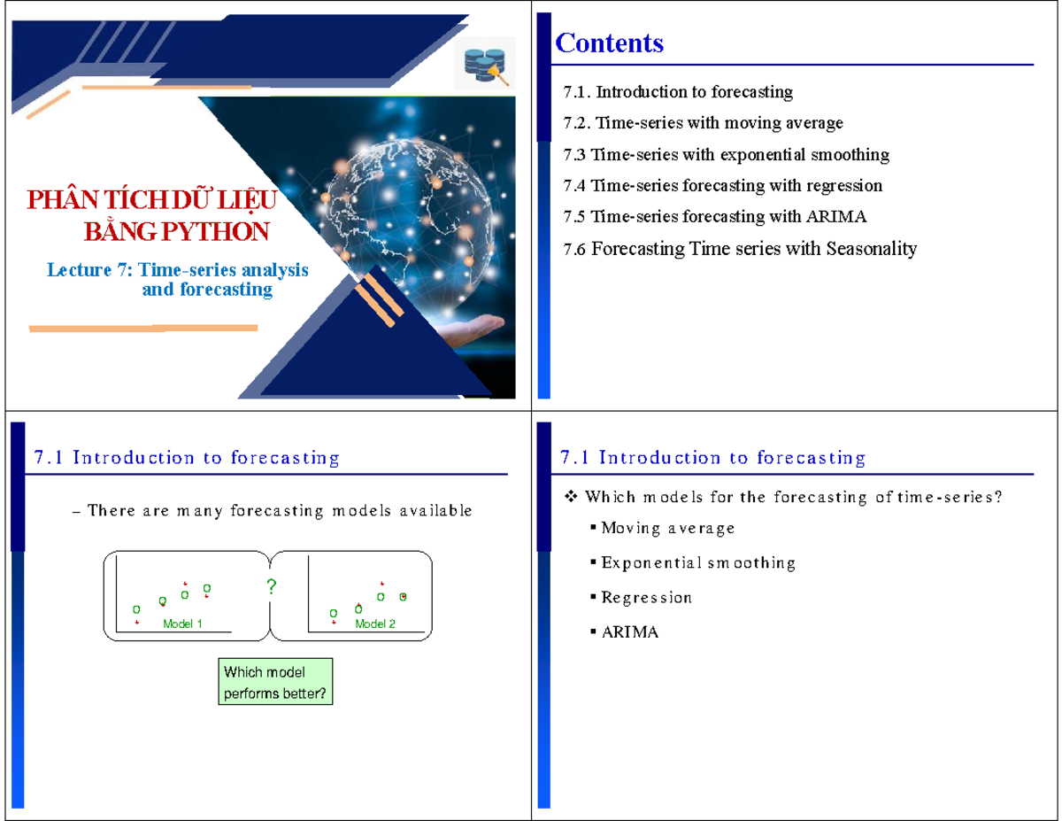 Lecture 7: Time Series Analysis and Forecasting Techniques - Studocu