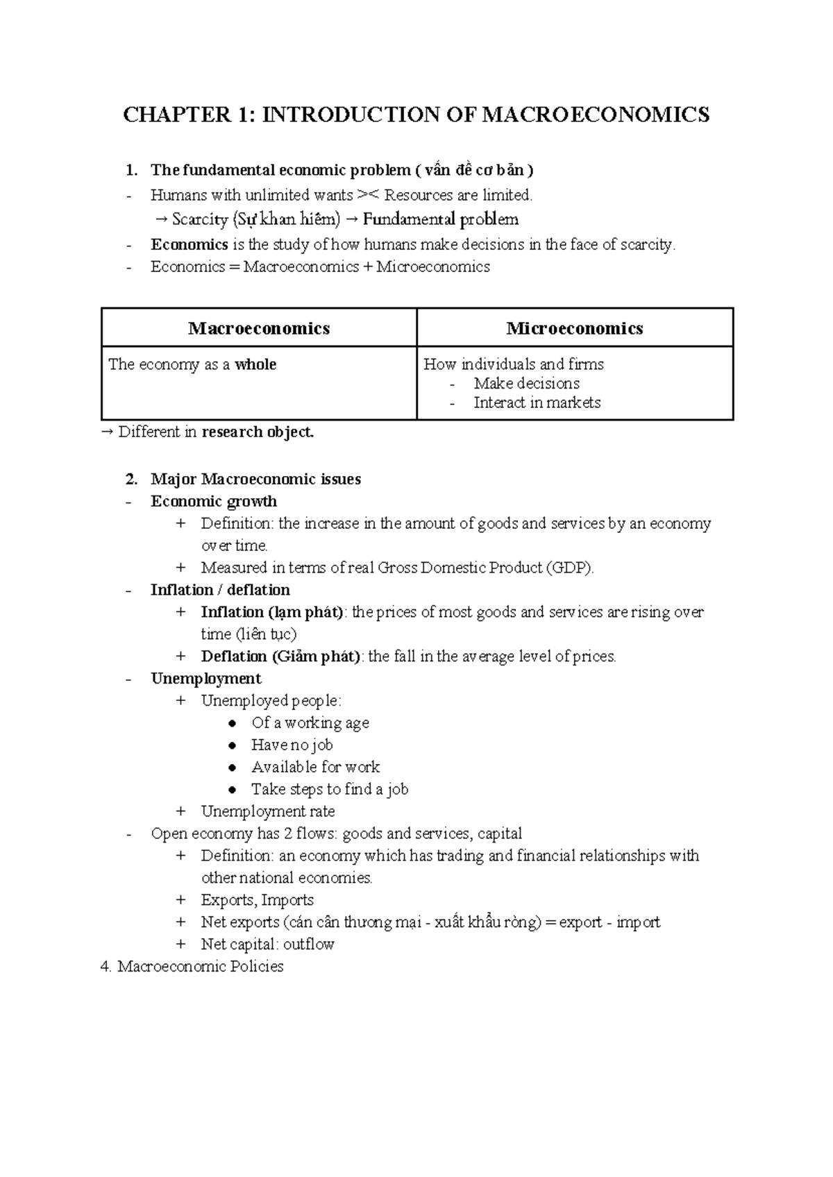 Principles OF Macroeconomics - CHAPTER 1: INTRODUCTION OF ...