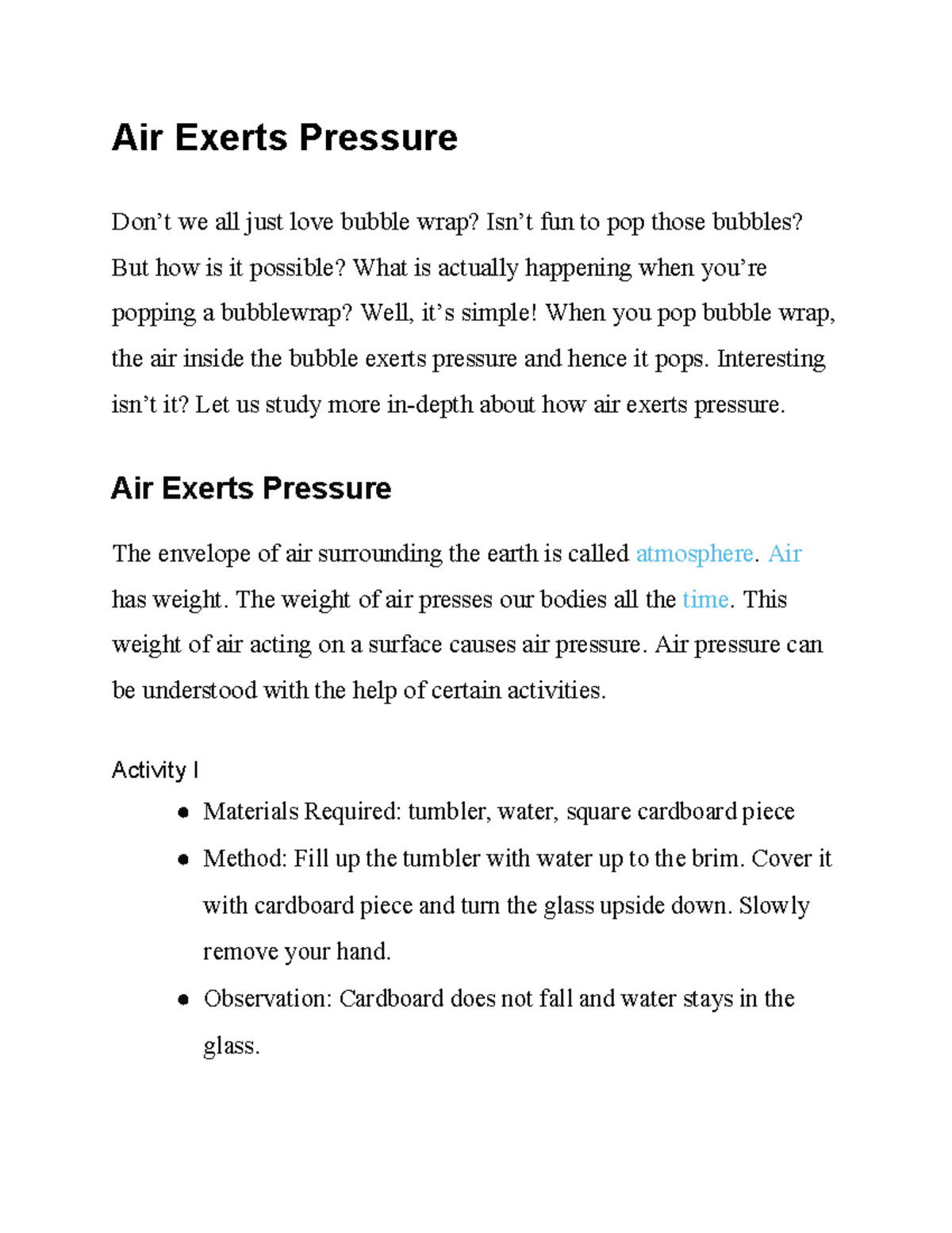 General Science 9 - Notes on Air Pressure and Weather Phenomena - Studocu