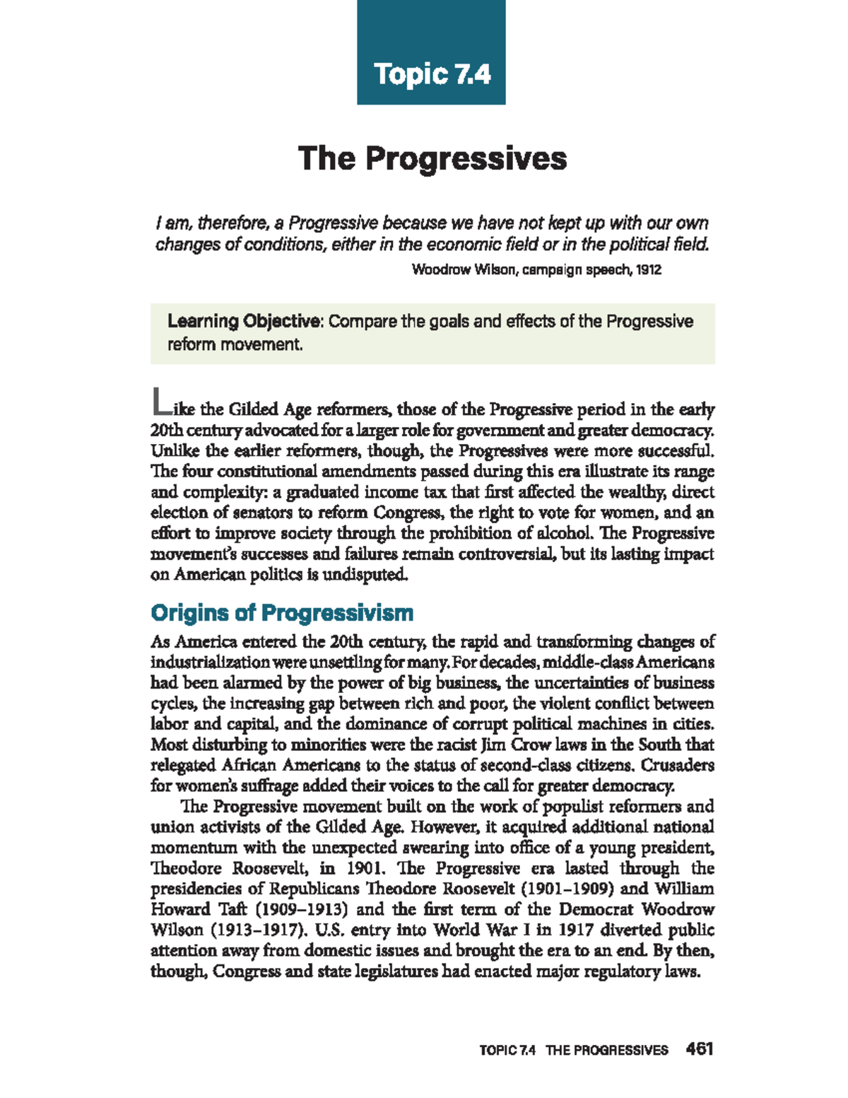 Topic 7.4: The Progressives - Analyzing Reform Movements in Early 20th ...