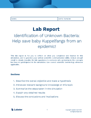 Lab Report Bacterial Isolation Updated (3) - NAME: Lilly White DATE: 2 ...