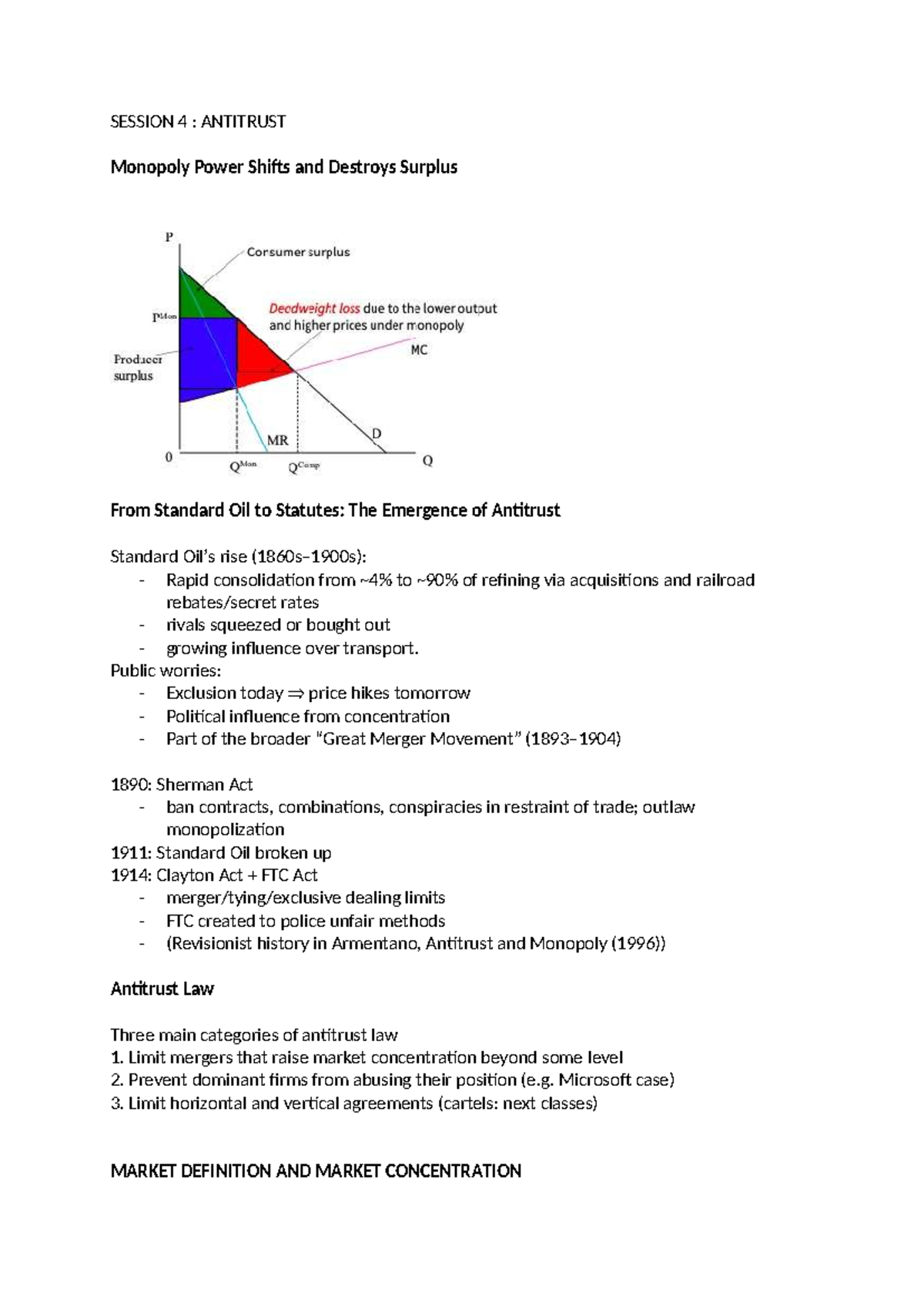 ME Lecture 4 - Antitrust: Monopoly Power and Market Dynamics - Studocu