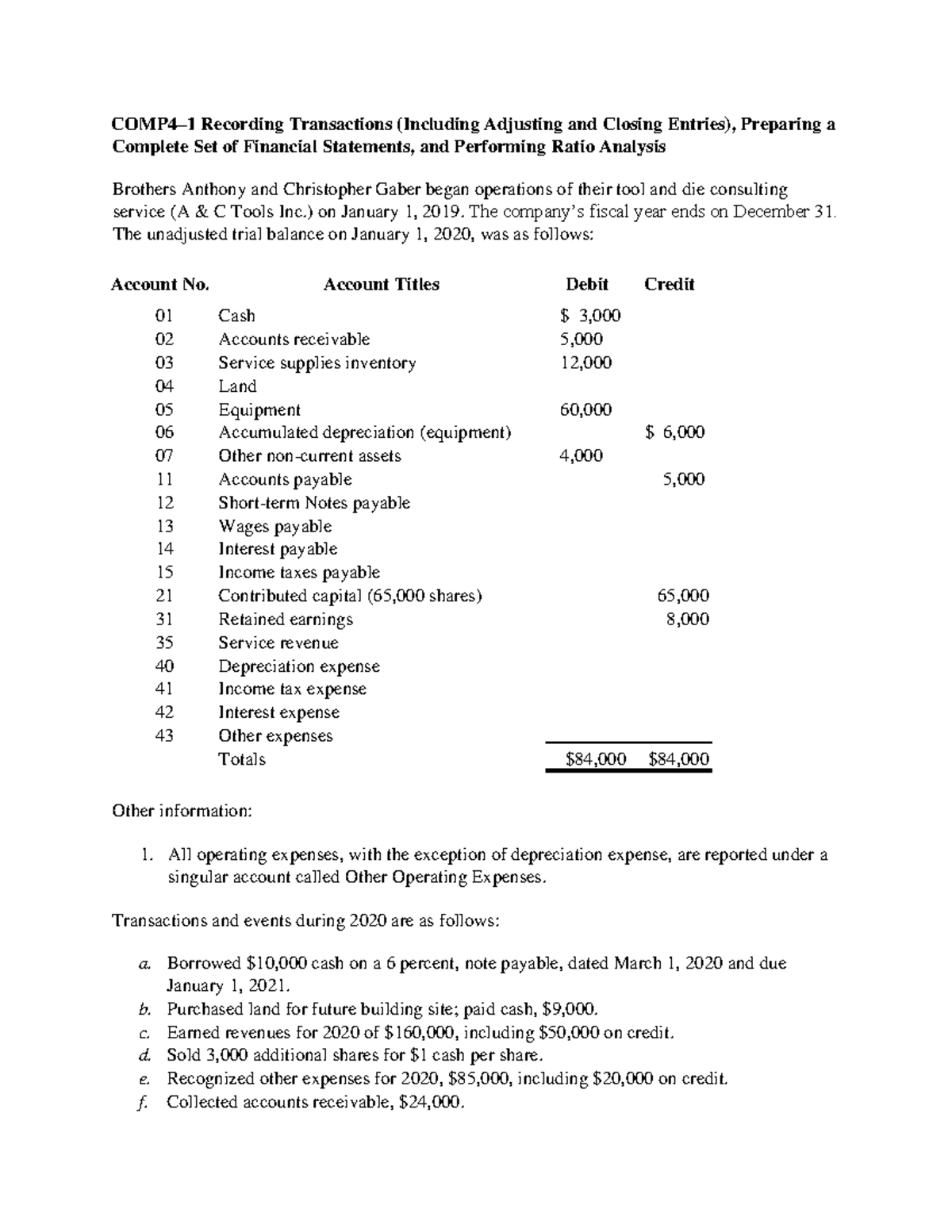 COMM 217 - Tutorial 3 - Financial Statements & Ratio Analysis - Winter ...