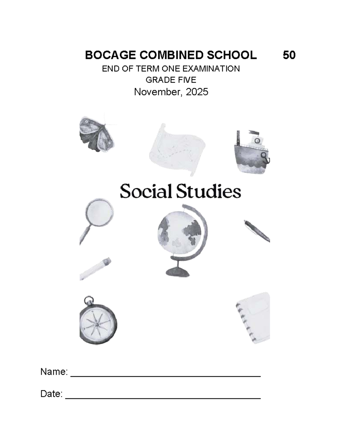 Social Studies - End of Term 1 Exam Grade 5 Revision 2025 - Studocu