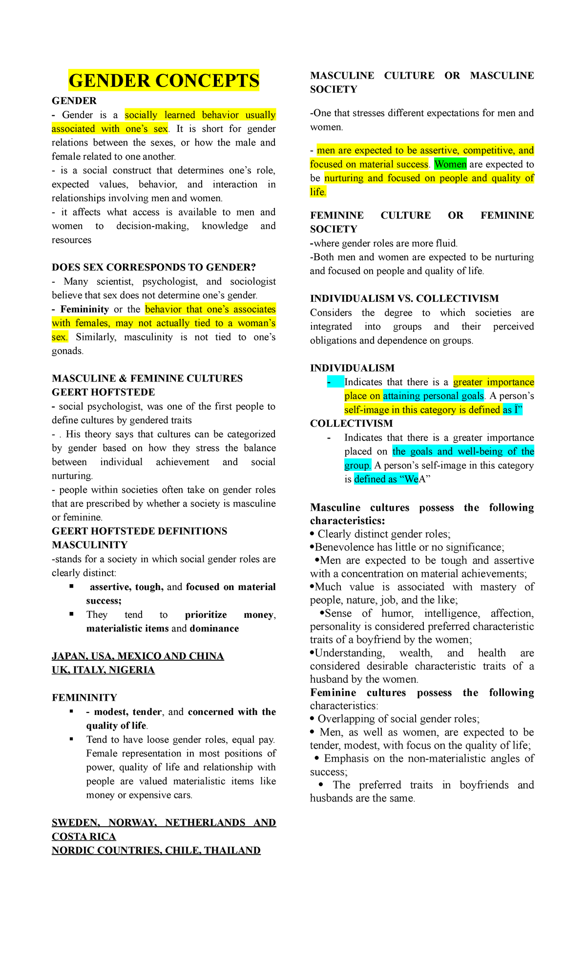 Gender- Concepts-new - GENDER CONCEPTS GENDER - Gender is a socially ...