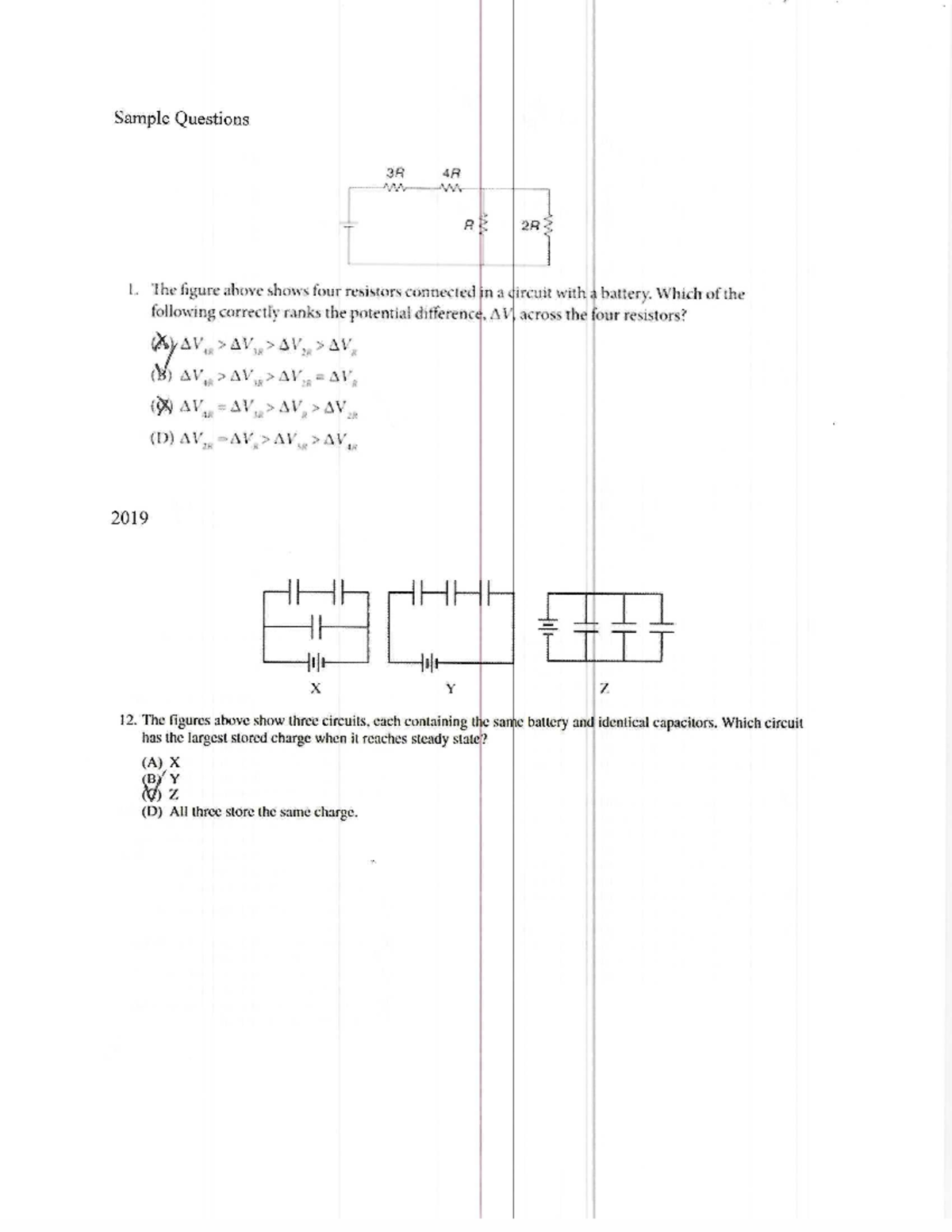 AP Physics 2 (909153492) Circuits Practice Questions and Solutions ...