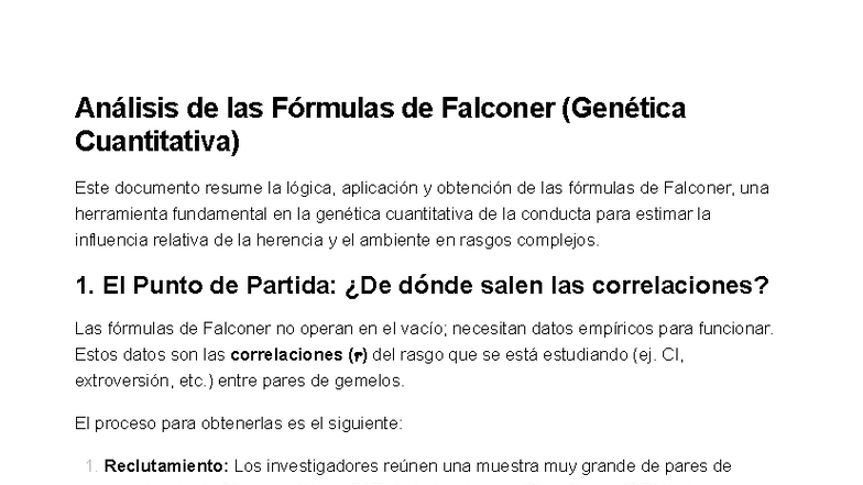 Análisis de las Fórmulas de Falconer (Genética Cuantitativa) - Análisis ...