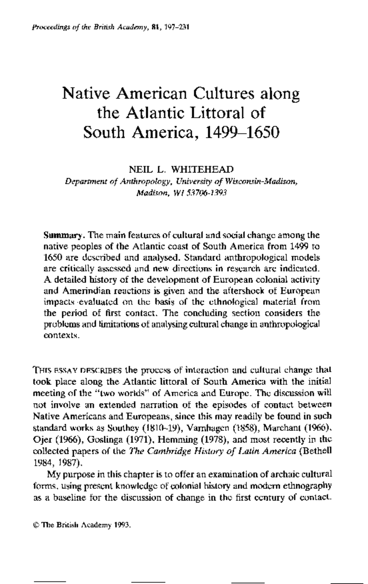 Native American Cultures and European Contact: Atlantic Littoral 1499 ...