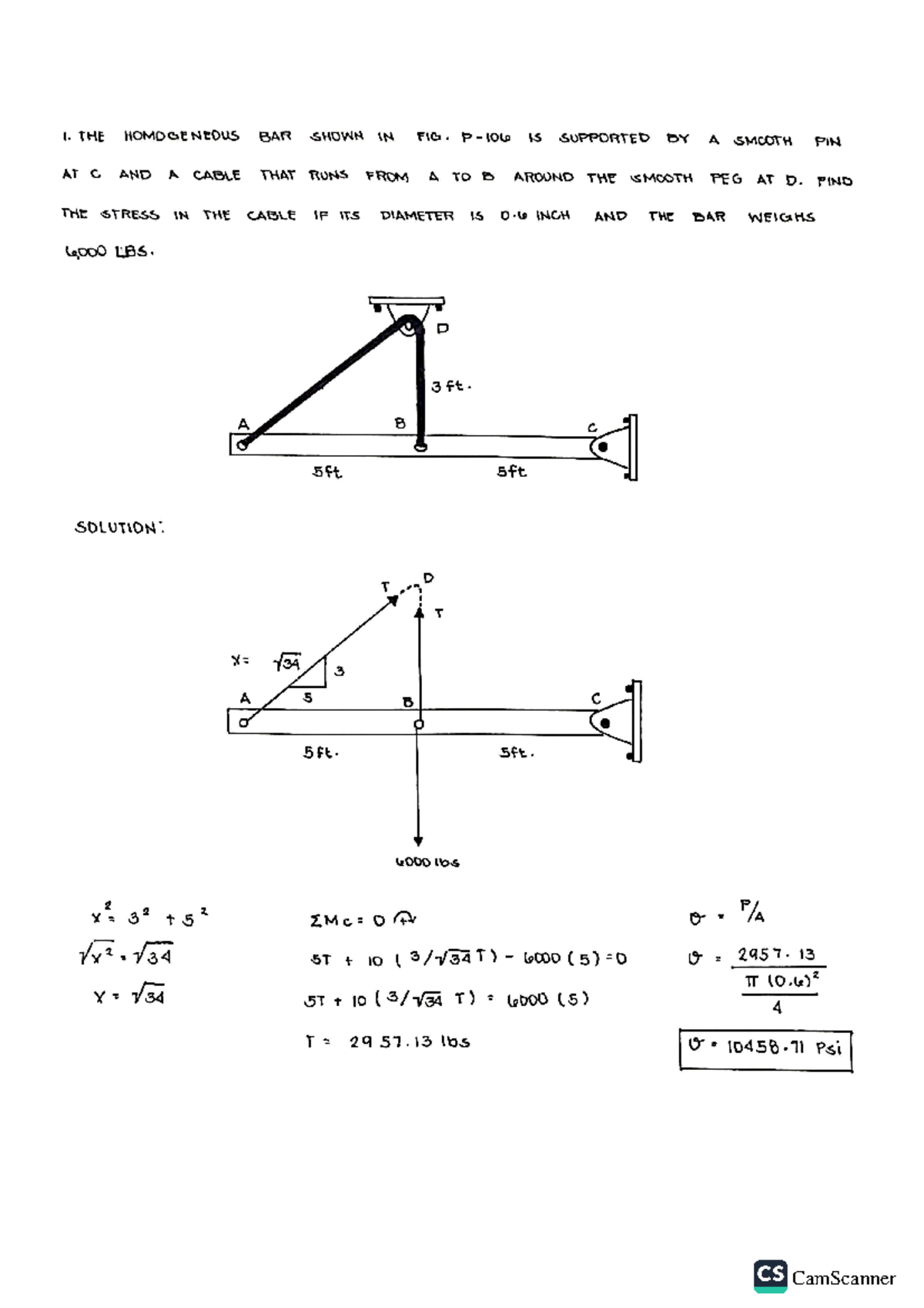 Strength of materials - complete solution for the given problem - Electrical Engineering - Studocu