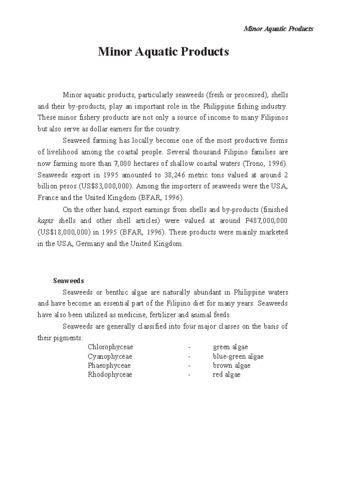 FPD Minor Aquatic Products Module: Importance & Processing Techniques ...