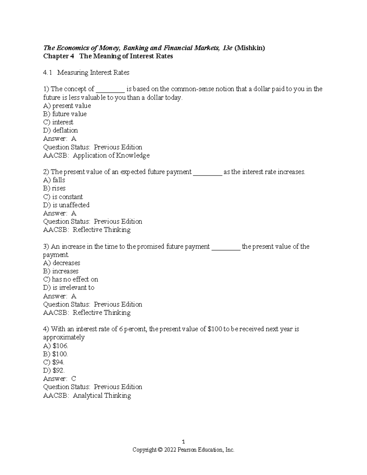 Chapter 4 - Interest Rates in Economics: Concepts & Applications ...