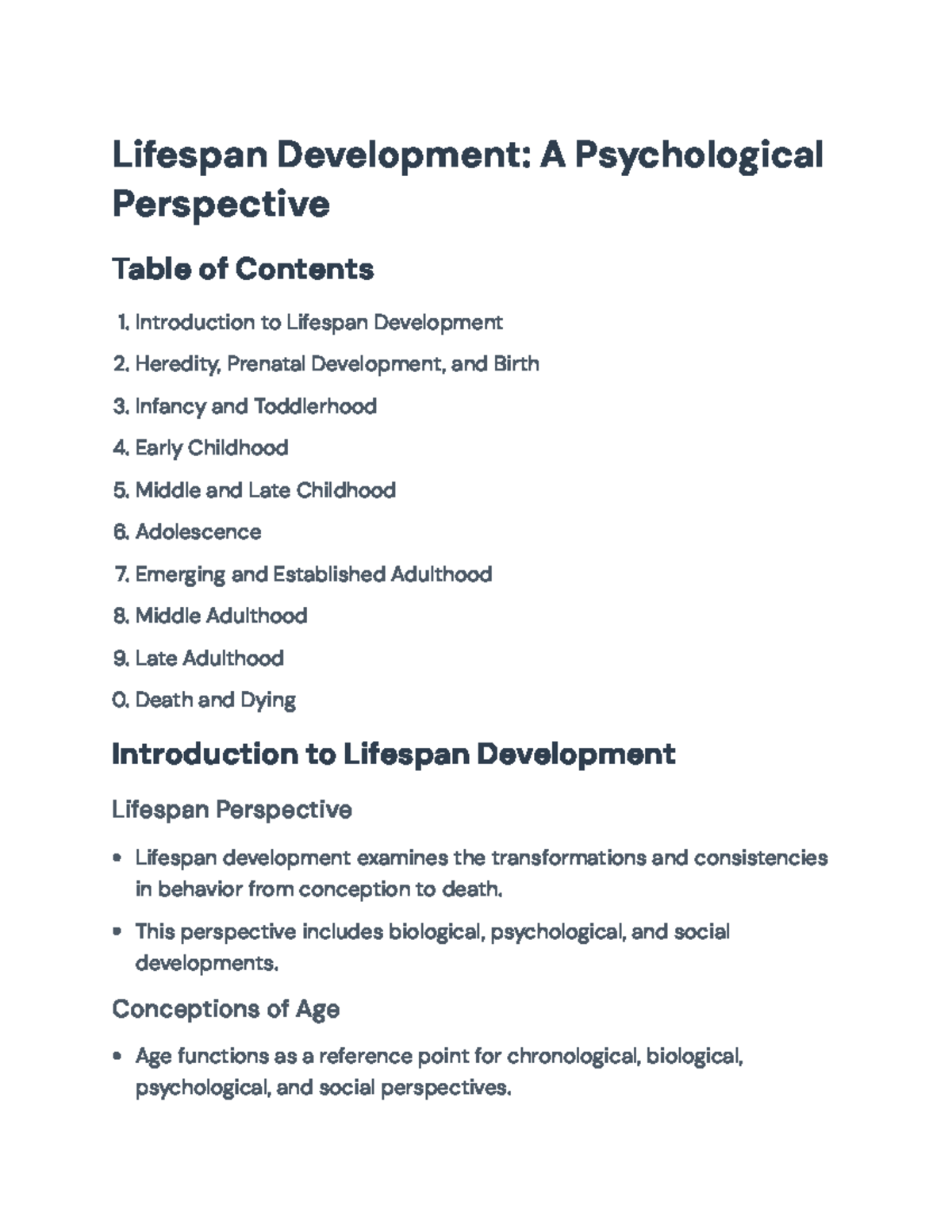 Lifespan Development: A Comprehensive Overview of Psychological Stages ...