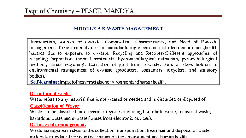 E-Waste Management: Introduction, Sources, and Recycling Approaches ...