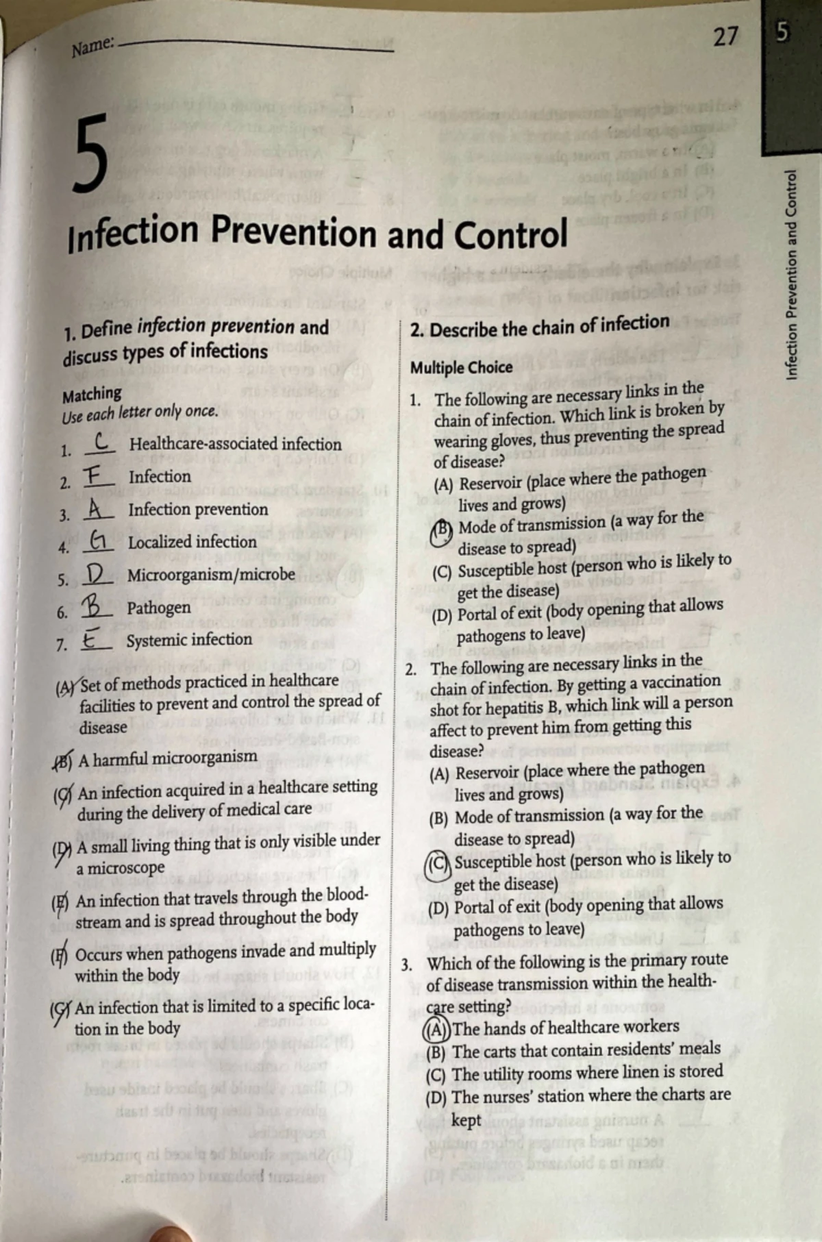Chapter 5 - Infection Prevention and Control Strategies - Studocu