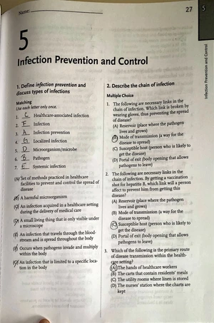 Chapter 5 - Infection Prevention and Control Strategies - Studocu