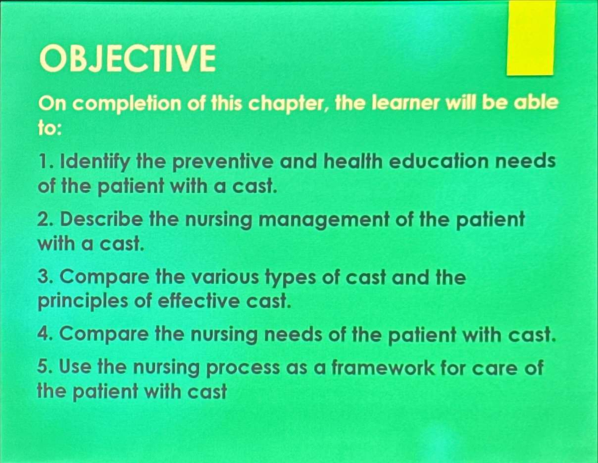 NUR 302: Comprehensive Notes on Casts and Slabs for Patient Care - Studocu