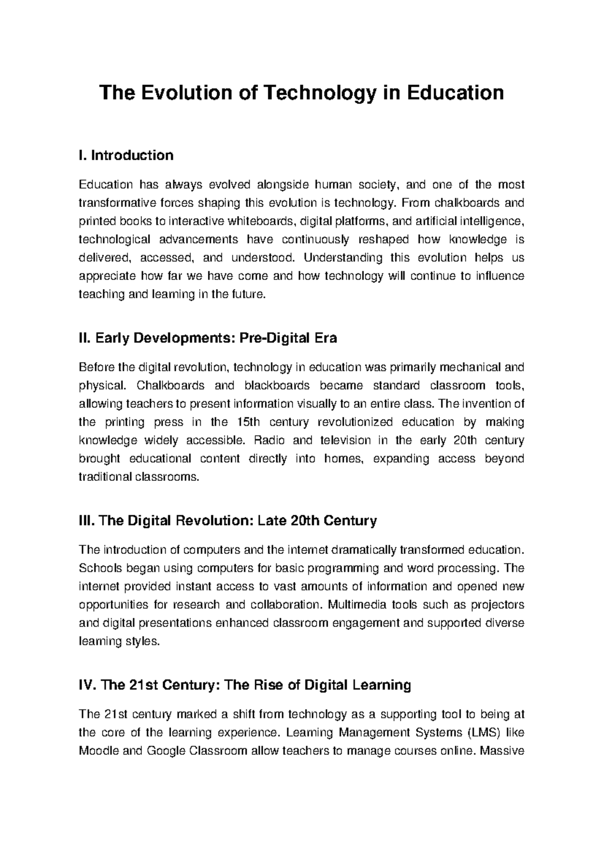 Evolution of Technology in Education: A Comprehensive Overview - Studocu
