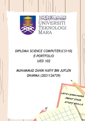 Study Skills - UED102 - UiTM - Studocu