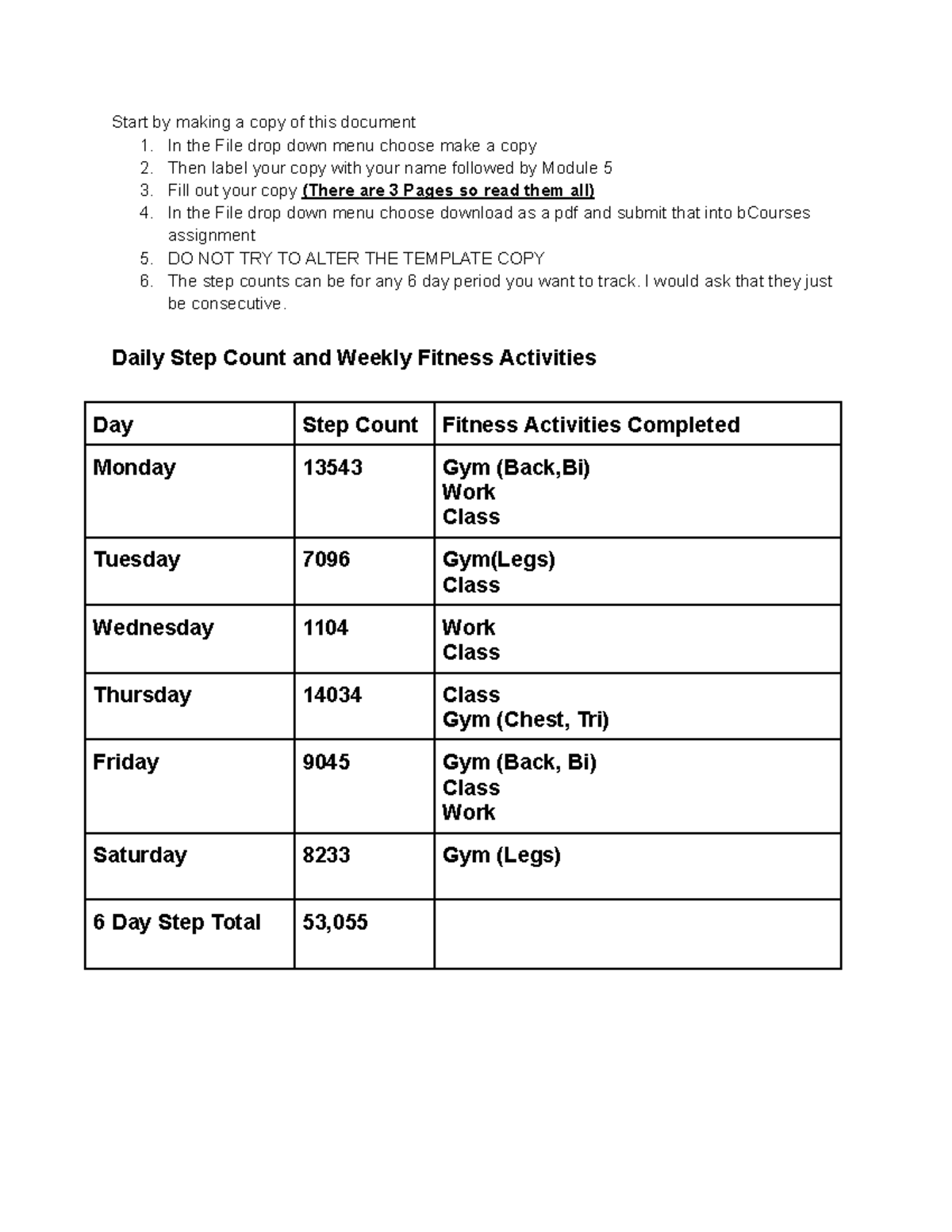 Copy of Module 5 - Daily Step Count & Reflection Lab - Studocu