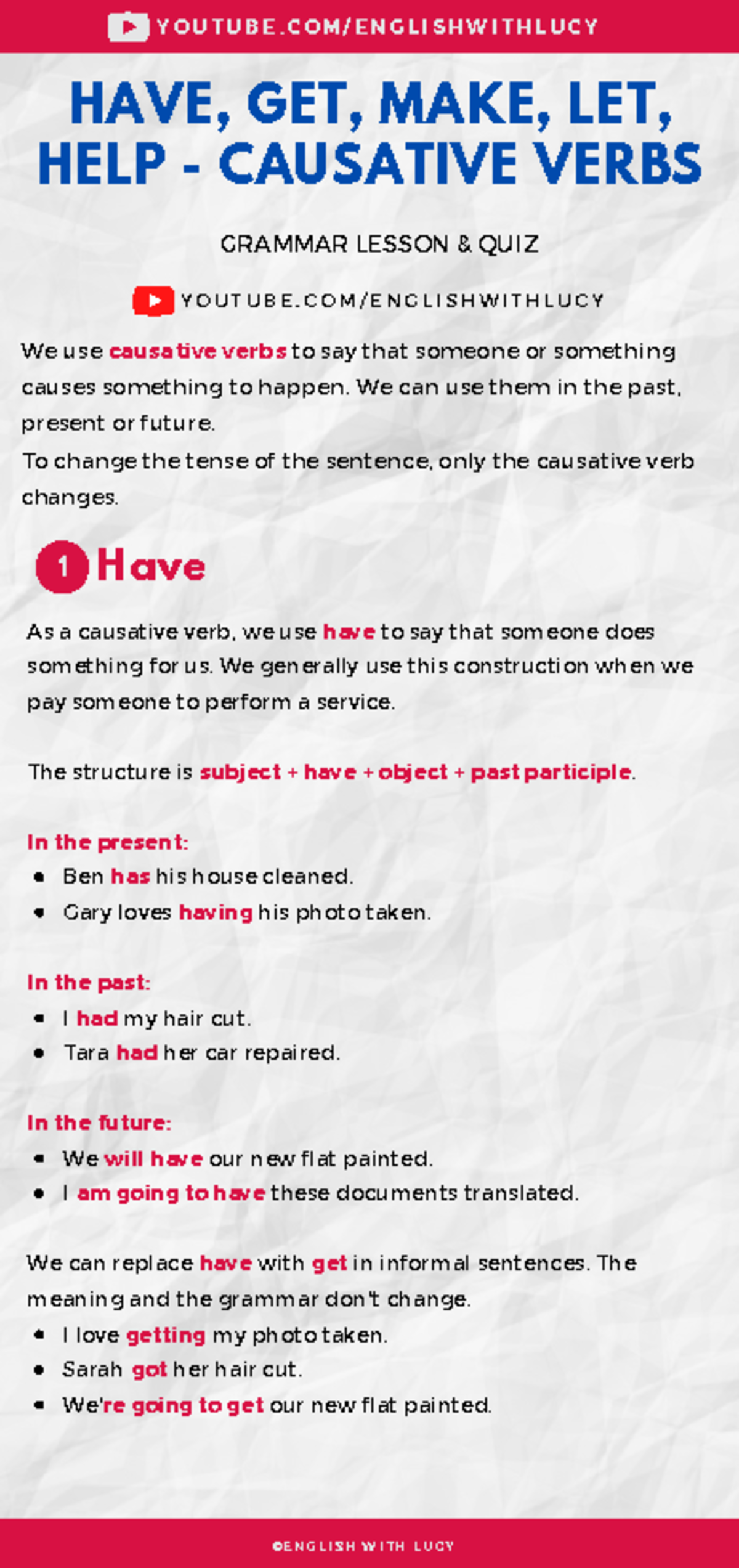 Causative Verbs: Have, Get, Make, Let, and Help - Grammar Guide - Studocu