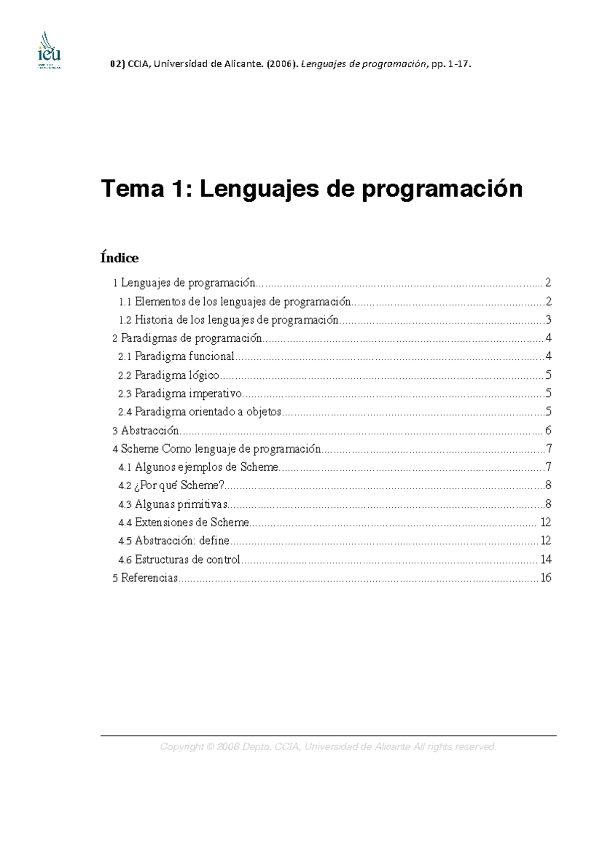 02) CCIA, Universidad de Alicante. (2006 ). Lenguajes de programaci C ...
