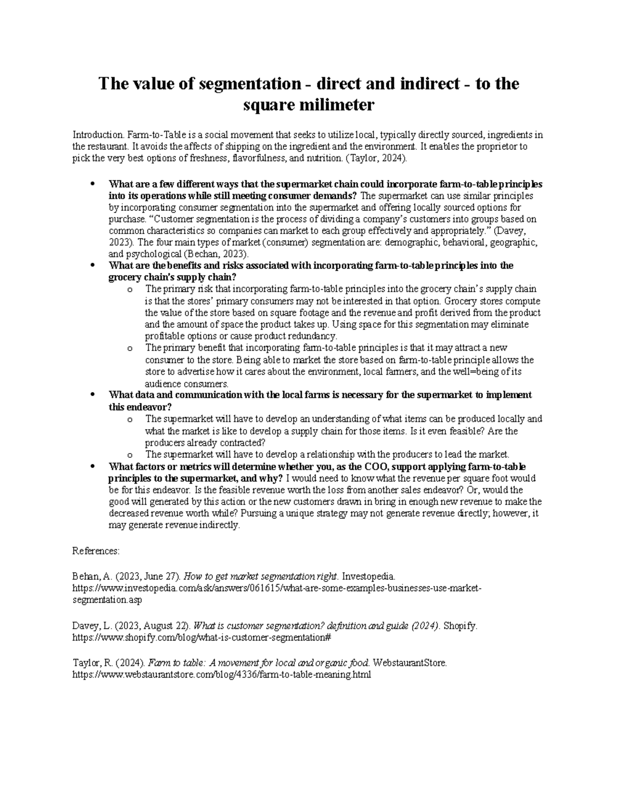 QSO 321 - 4-2 Discussion: Farm-to-Table Principles & Market ...