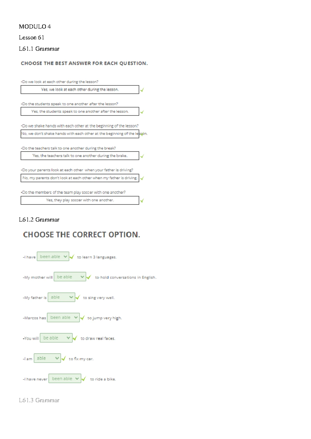 Lesson 62 - Inglés Iv - Lesson 6 2 L62 Writing 62 Reading L62 Reading ...