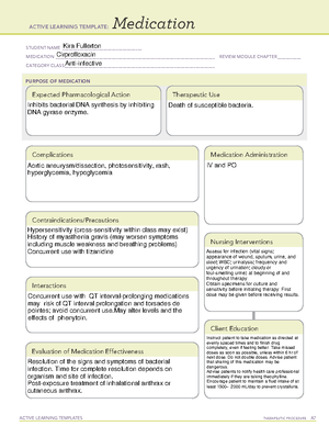 MED Metoprolol - ATI medications sheet - ACTIVE LEARNING TEMPLATES ...