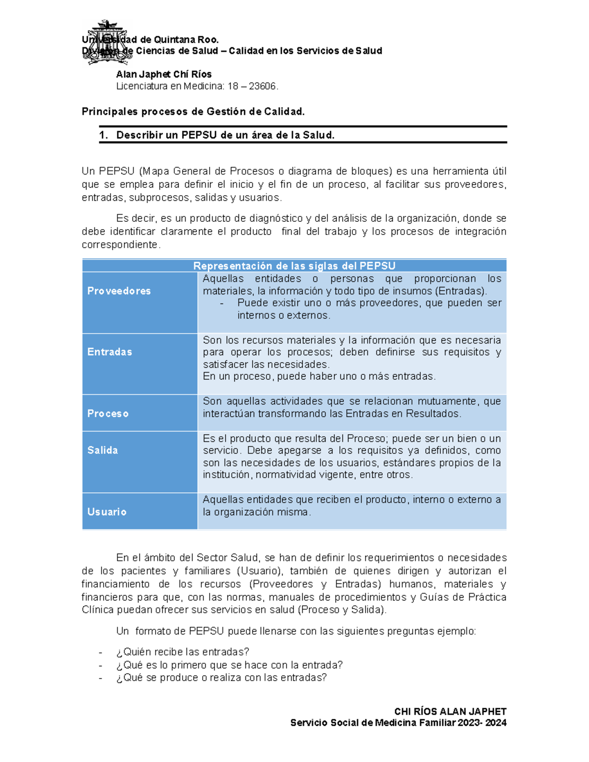 Diagrama PEPSU: Procesos de Gestión de Calidad en Salud - 18-23606 ...