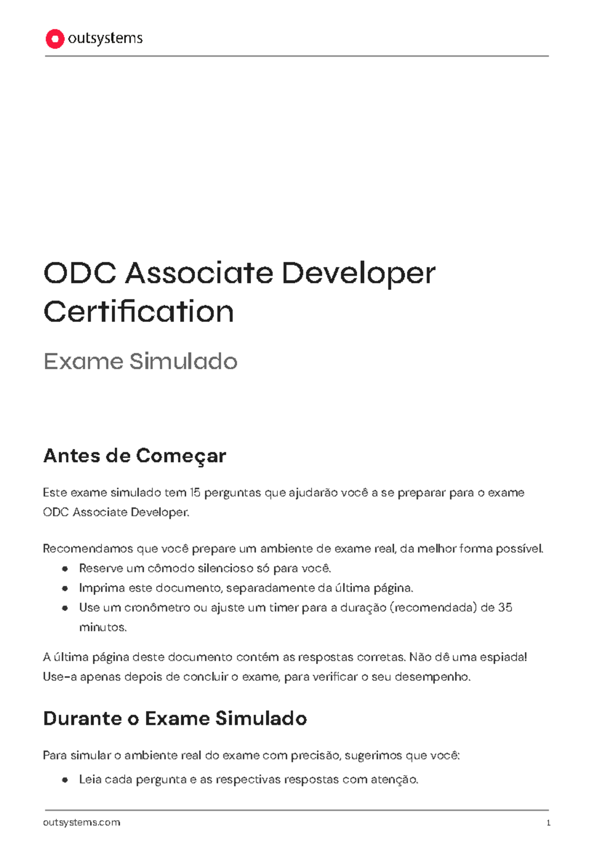 ODC Associate Developer Cert - Simulated Exam - PT Guide - Studocu