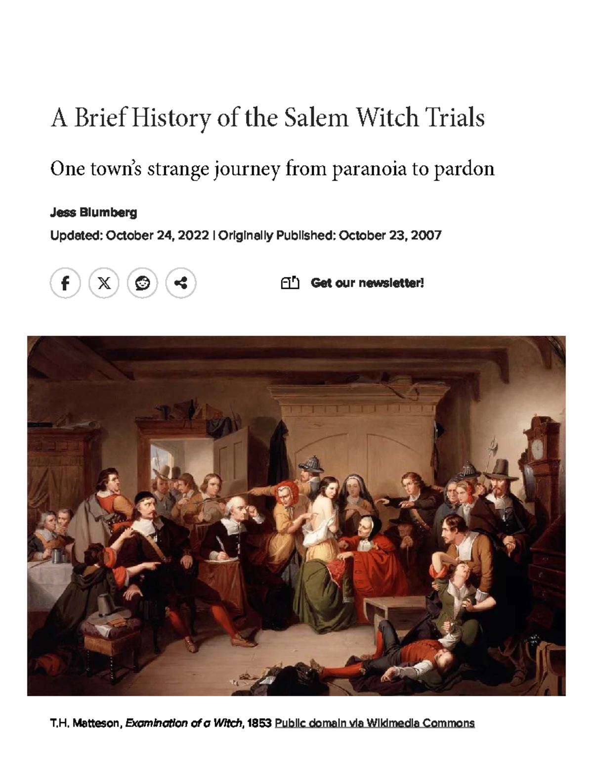 A Brief History of the Salem Witch Trials: From Paranoia to Pardon ...