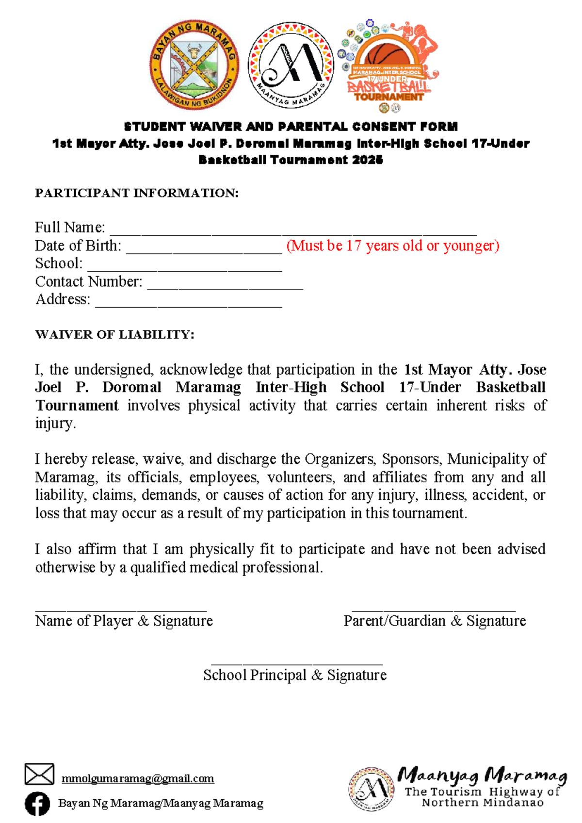 Inter High Basketball Waiver & Parental Consent Form 2025 - Studocu