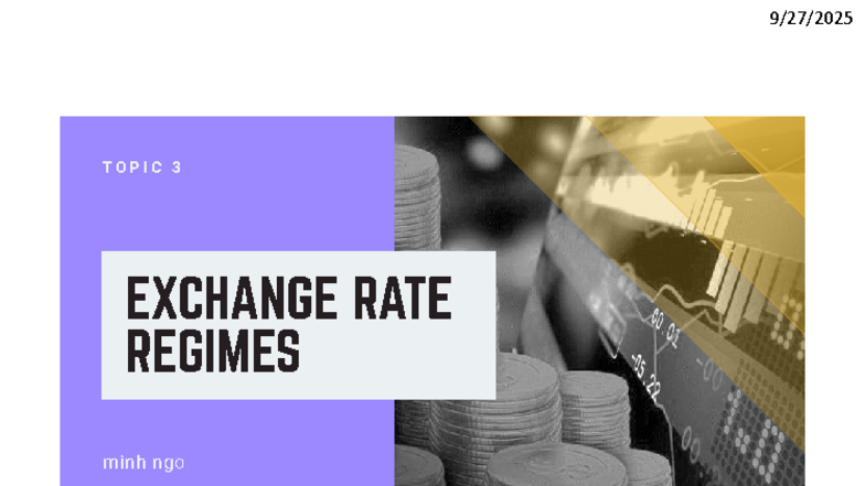 Topic 3: Exchange Rate Competitiveness & Policies - ECON 101 - Studocu