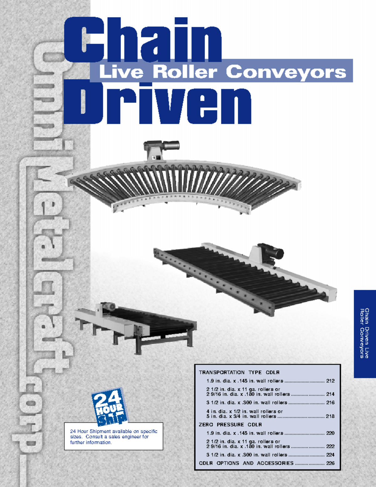 Chain Driven Live Roller Conveyors (CDLR) Specifications and Options ...