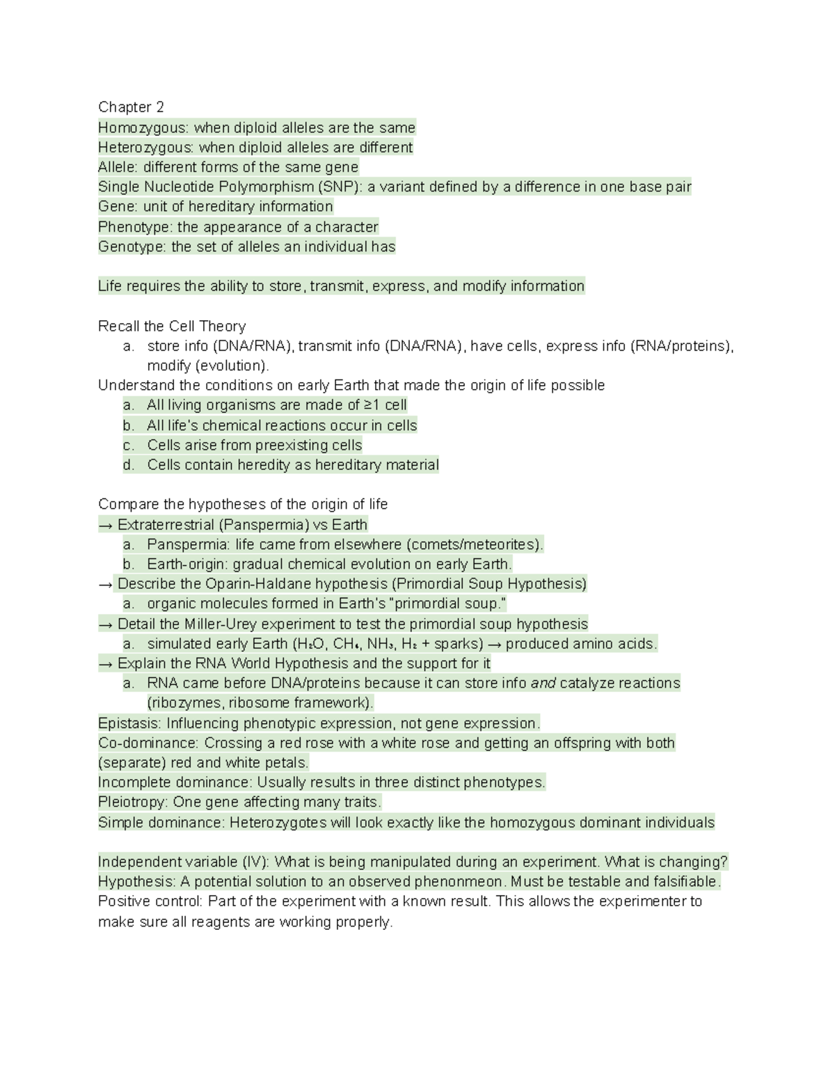 Exam 1 Practice: Key Concepts in Genetics and Ecology (BIOL 214) - Studocu