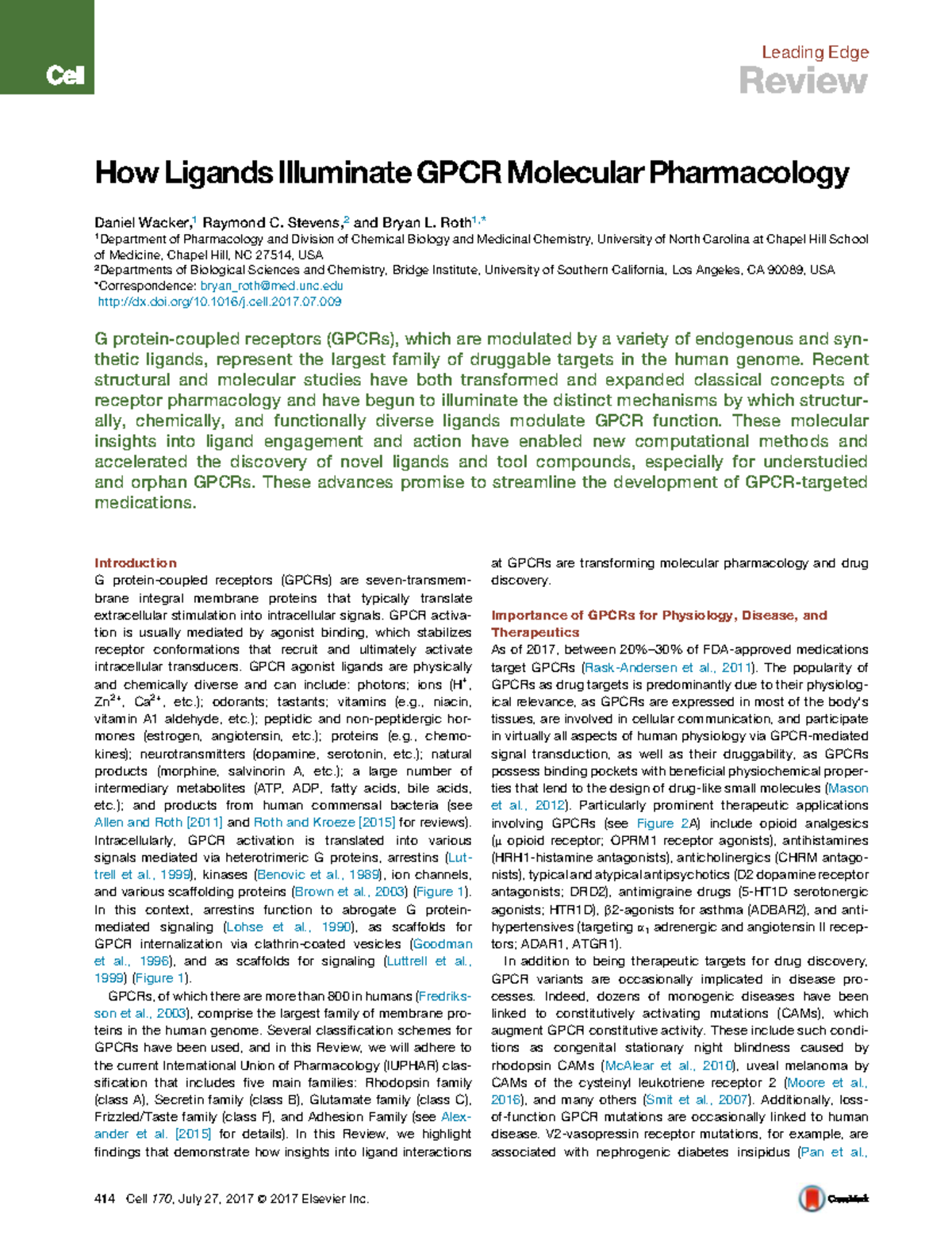 Insights into GPCR-Ligand Interactions and Drug Discovery (PHAR 101 ...